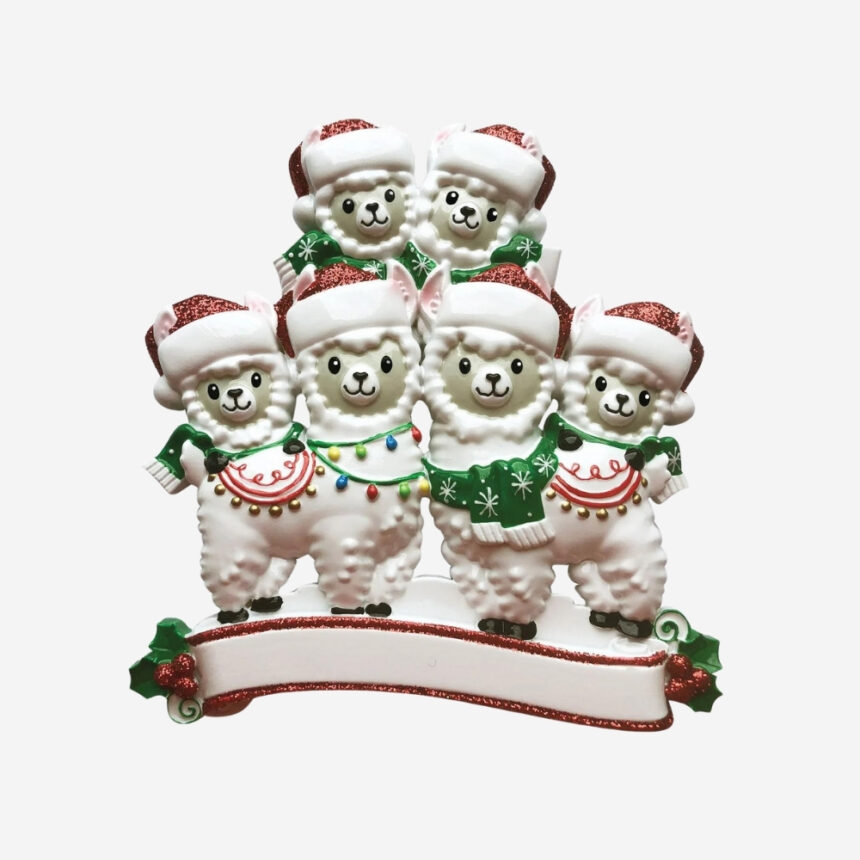 OR1910-6 – Llama Family of 6 Personalized Christmas Ornament – PolarX ...